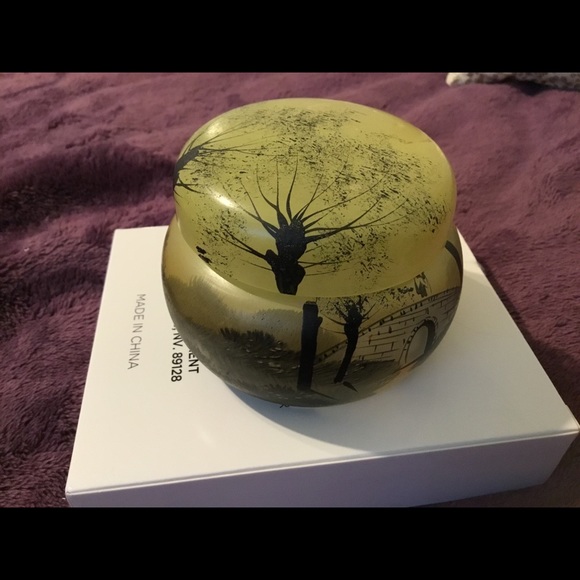 Hand Crafted | Makeup | Antique Hand Painted Scenic Glass Face Powder ...